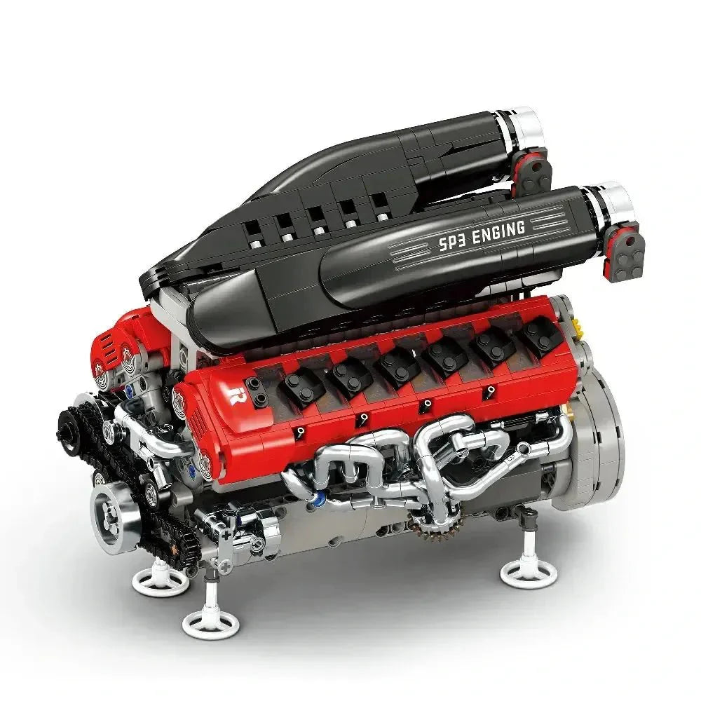Italian V12 6.5 SP3 Engine MOC | Brick Car Merchant